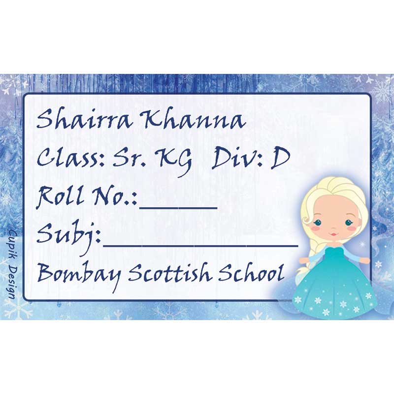 Frozen School Book Labels – Cupik Design India