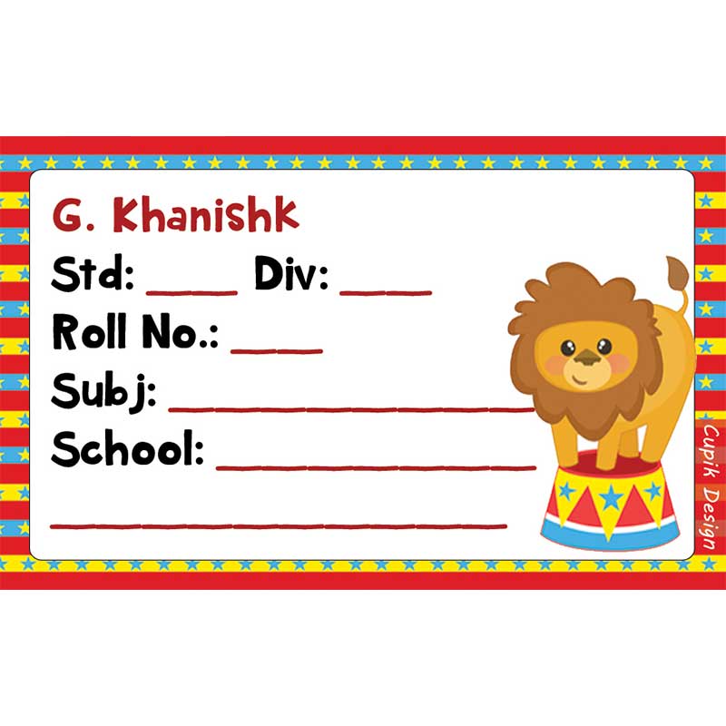 Lion School Book Labels – Cupik Design India