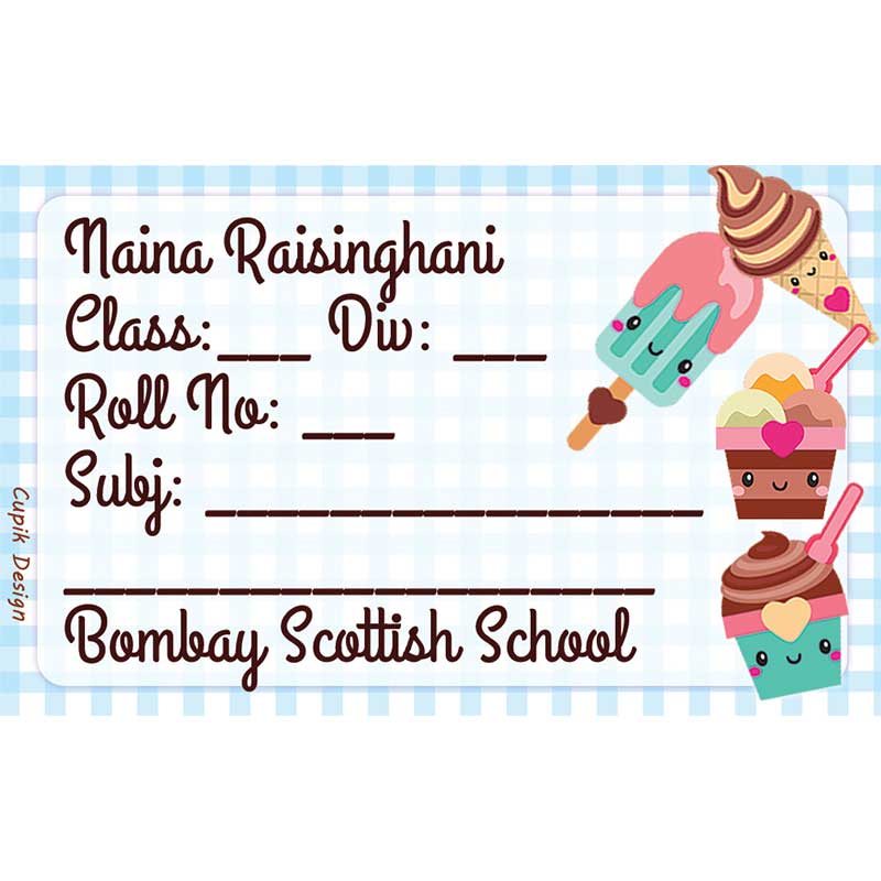 Ice-Cream School Book Labels – Cupik Design India