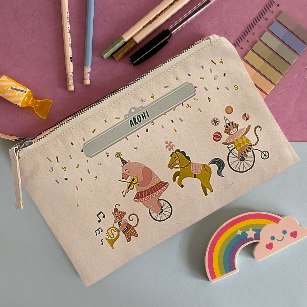 Animal Circus Pencil Case (Canvas) – Cupik Design India
