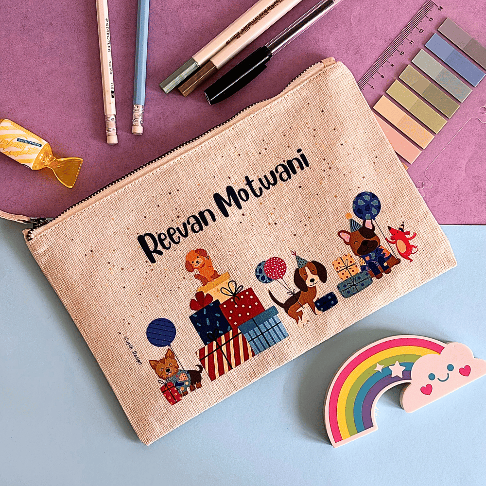 Pawty Time Pencil Case (Canvas) – Cupik Design India