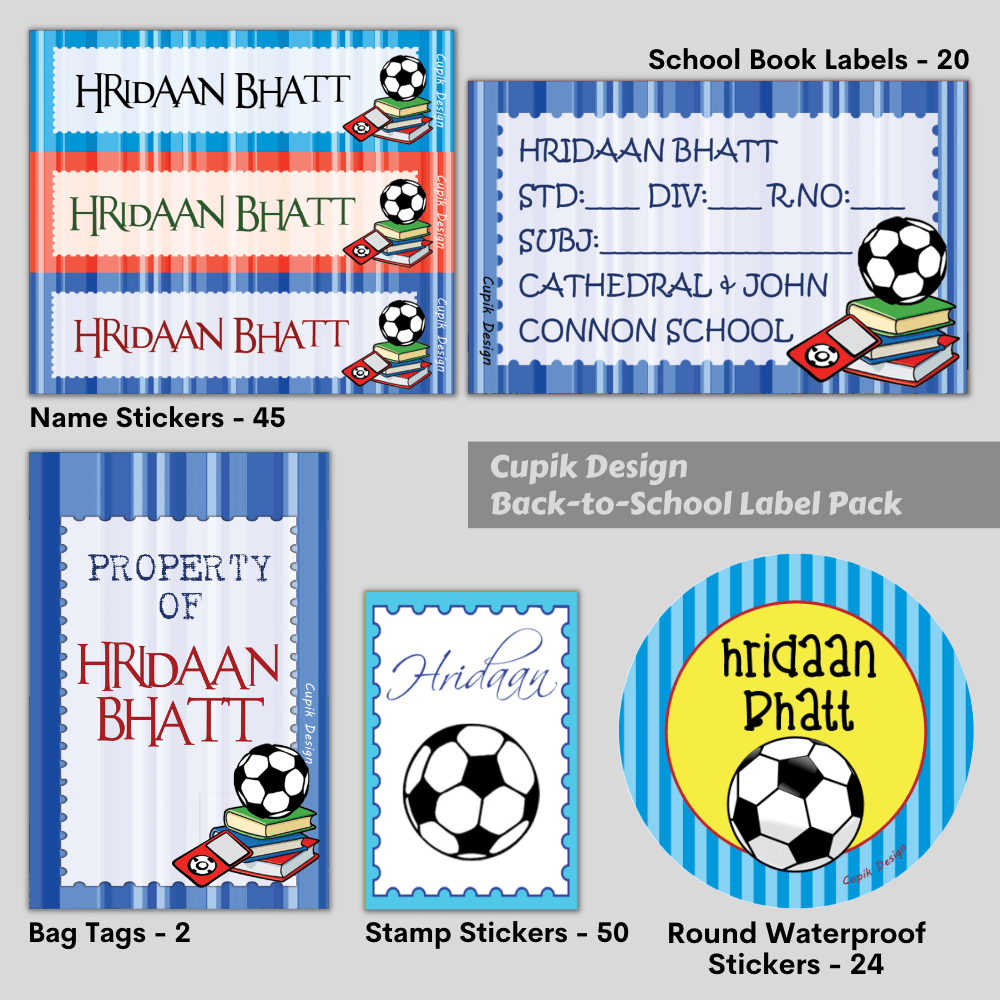 Football - Back to School Label Pack – Cupik Design India