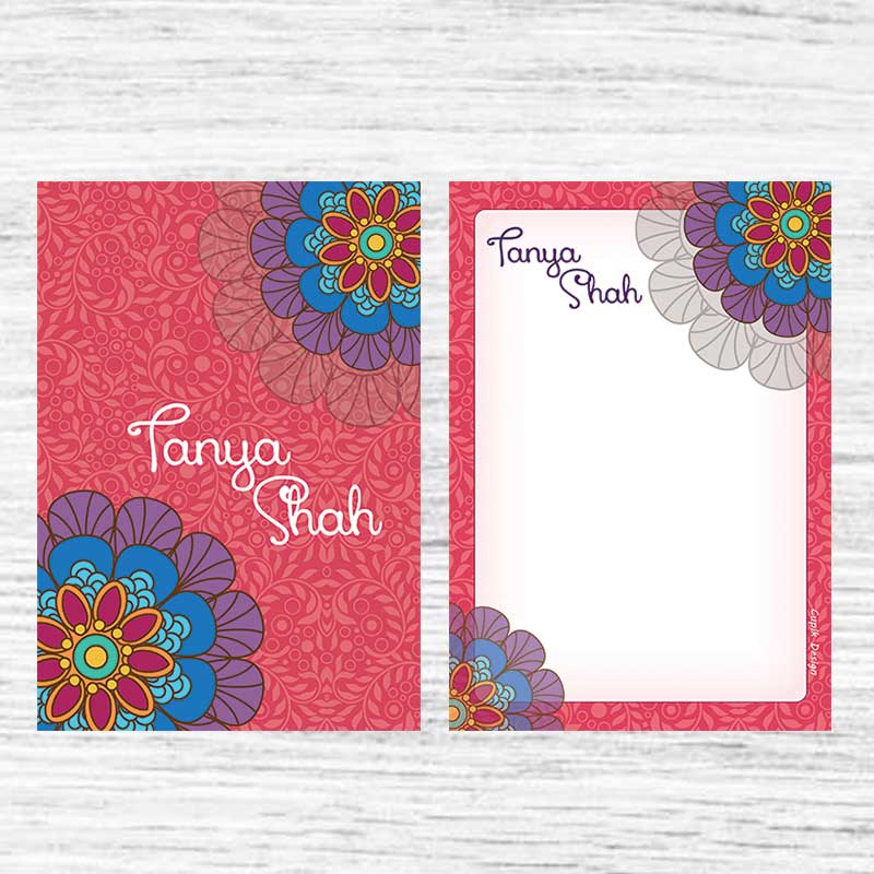 Red Floral Letterpad – Cupik Design Personalized Stationery | INDIA