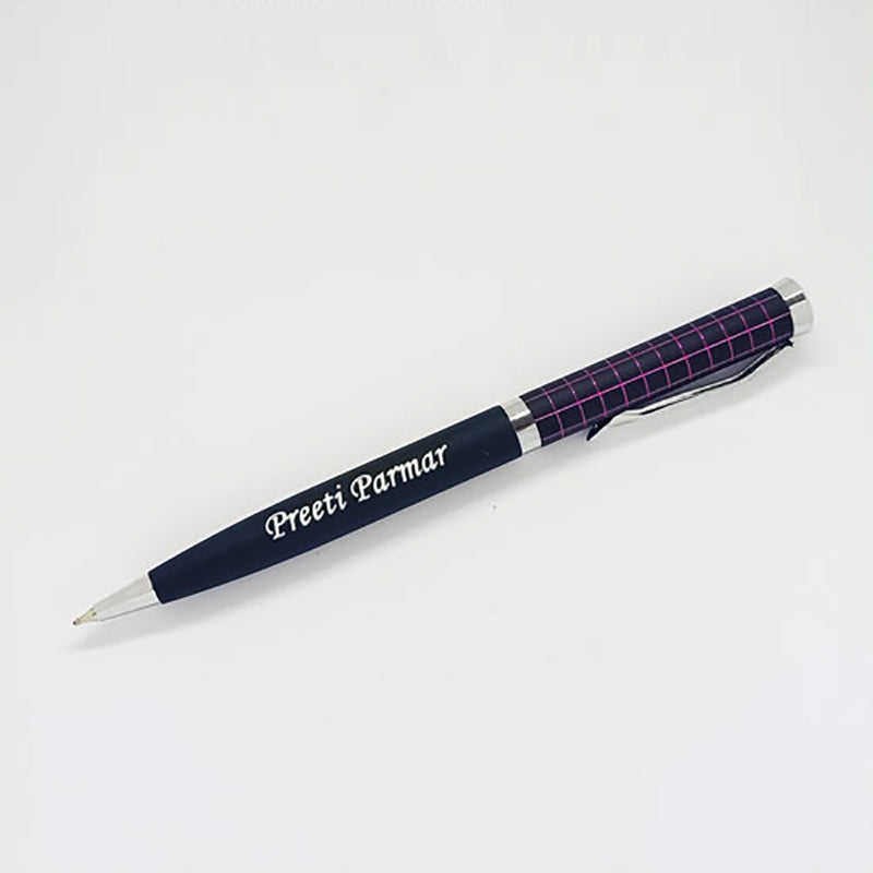 Fuschia Checkered Ball Point Pen – Cupik Design India