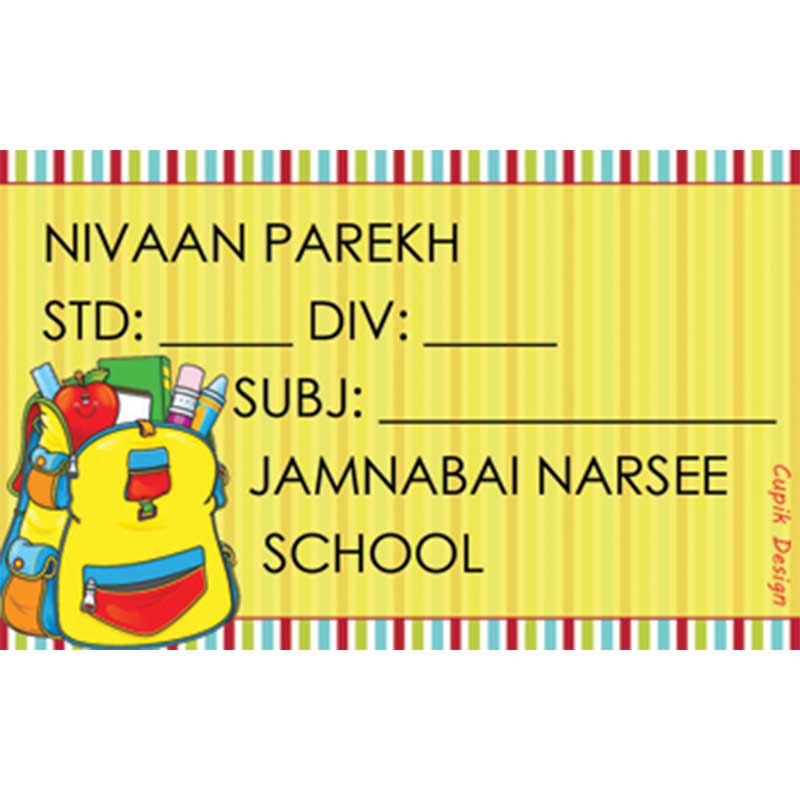 Backpack School Book Labels – Cupik Design India