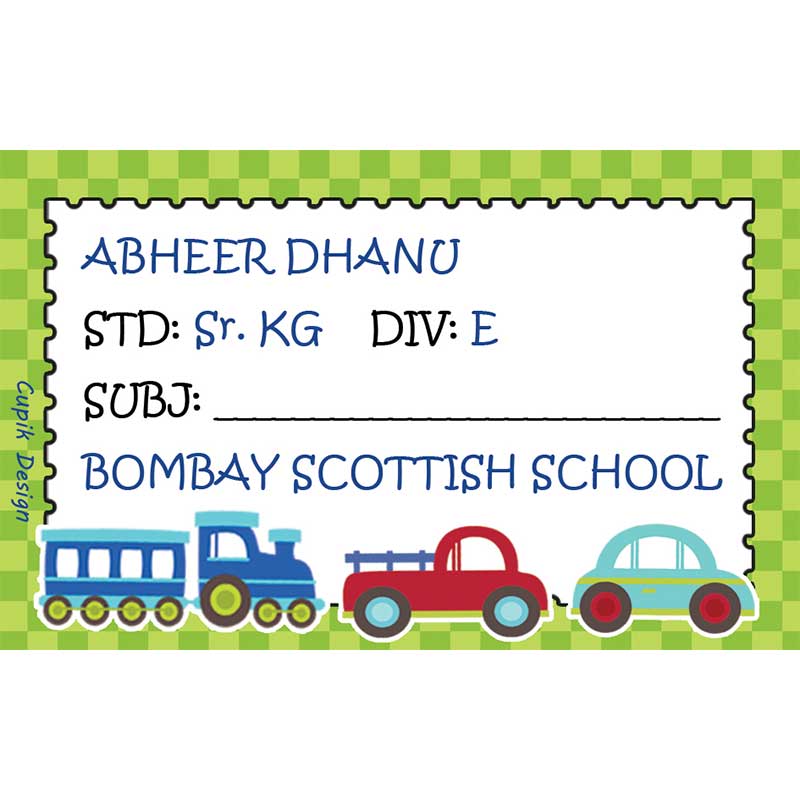 Transport School Book Labels – Cupik Design India