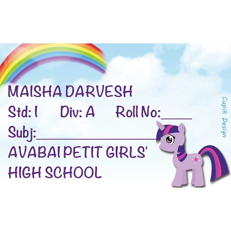 Pony School Book Labels – Cupik Design India
