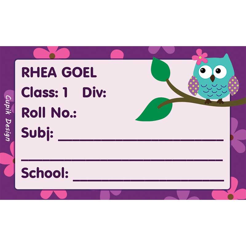 Owl School Book Labels – Cupik Design India