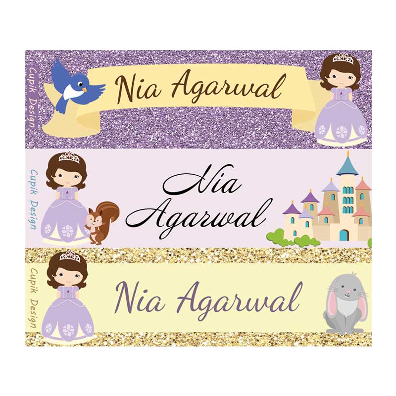 Purple Princess Name Stickers – Cupik Design India